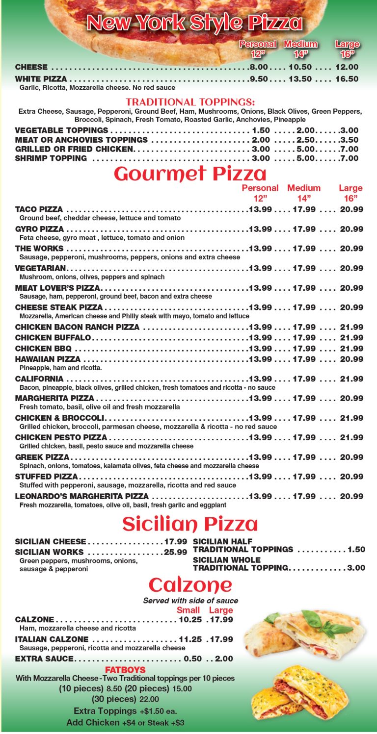 Our Menu – Touch of Italy